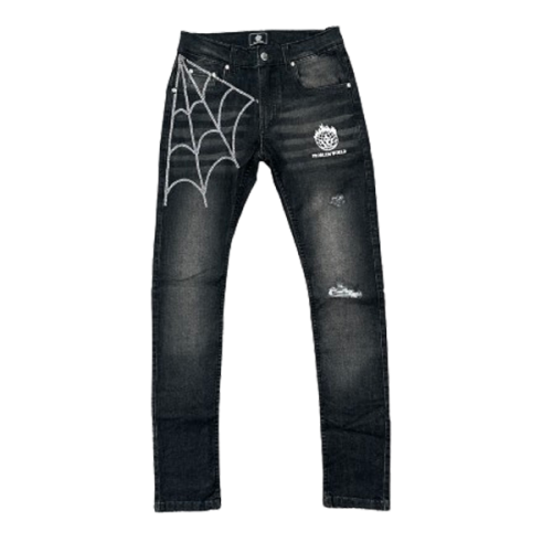 Shop Problemsworldwide Rhinestone Spider Denim - Glitter Print