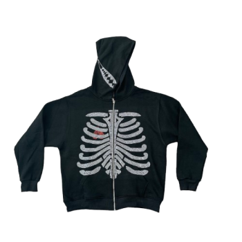 Skeleton Rhinestone Zip Up hoodie - Perfect For Everyday Use